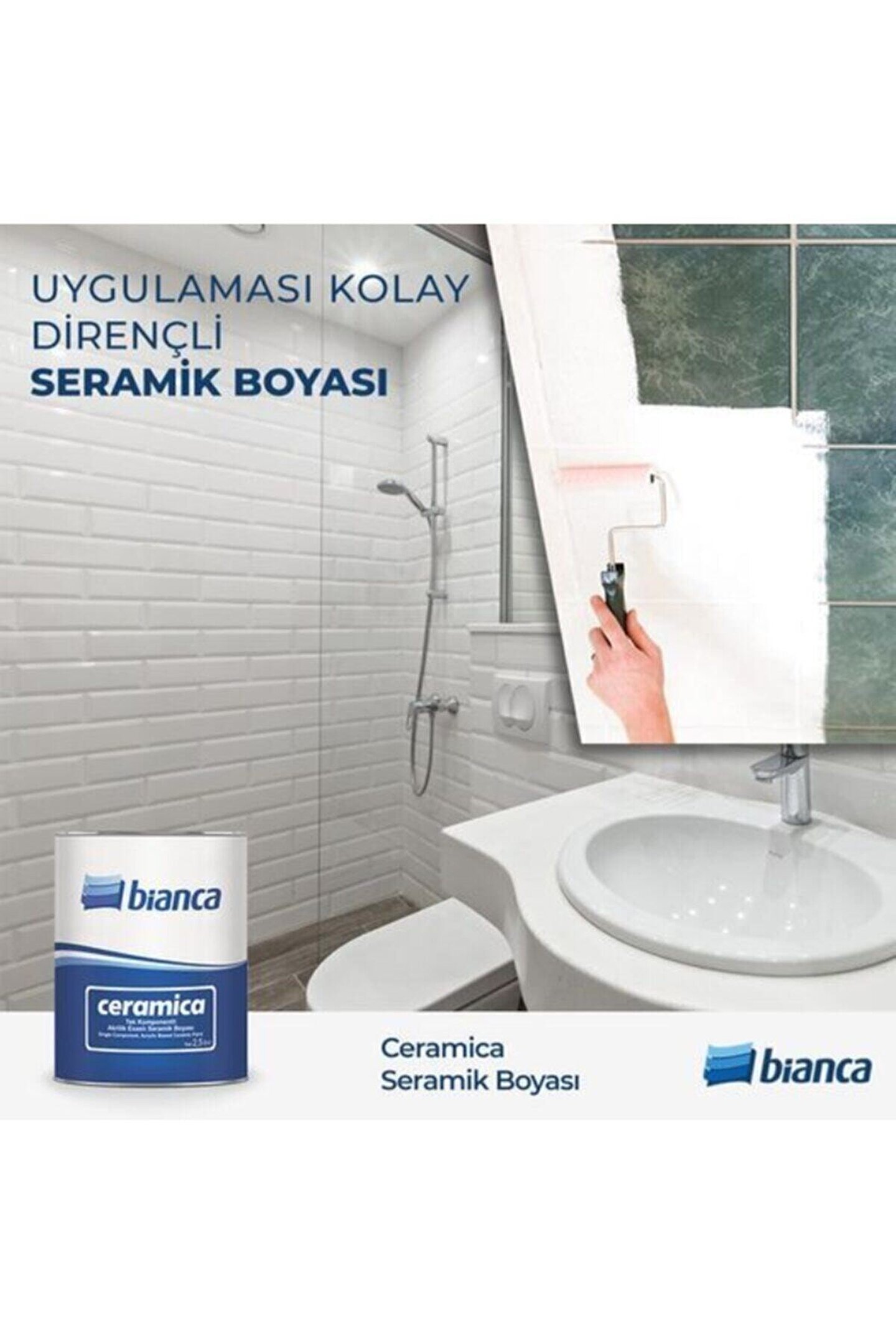 Fayans Boyası Kullanıma Hazır Ceramica 1 Kg Beyaz Rulo | Vartabi