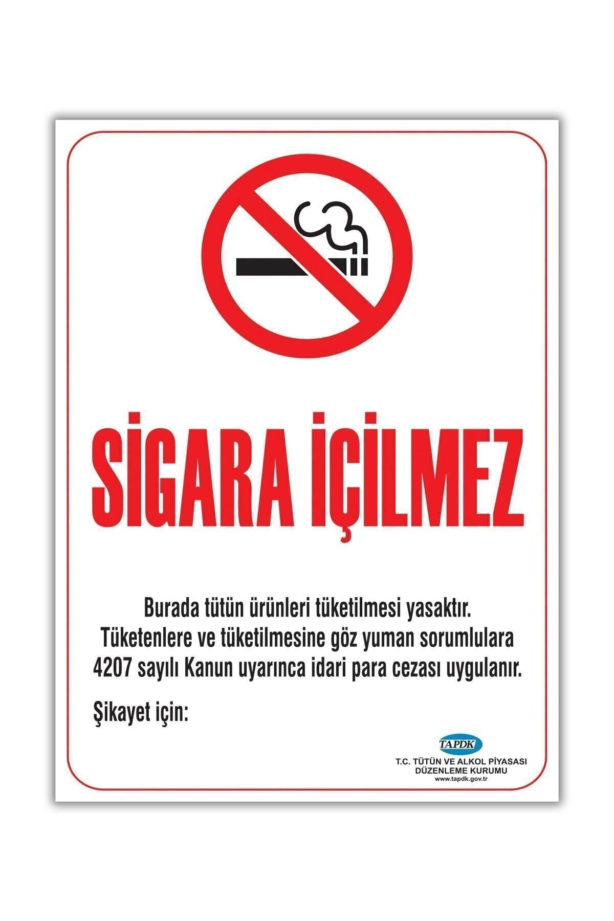 Sigara Içilmez 35 X 50 Folyo Baskı | Vartabi