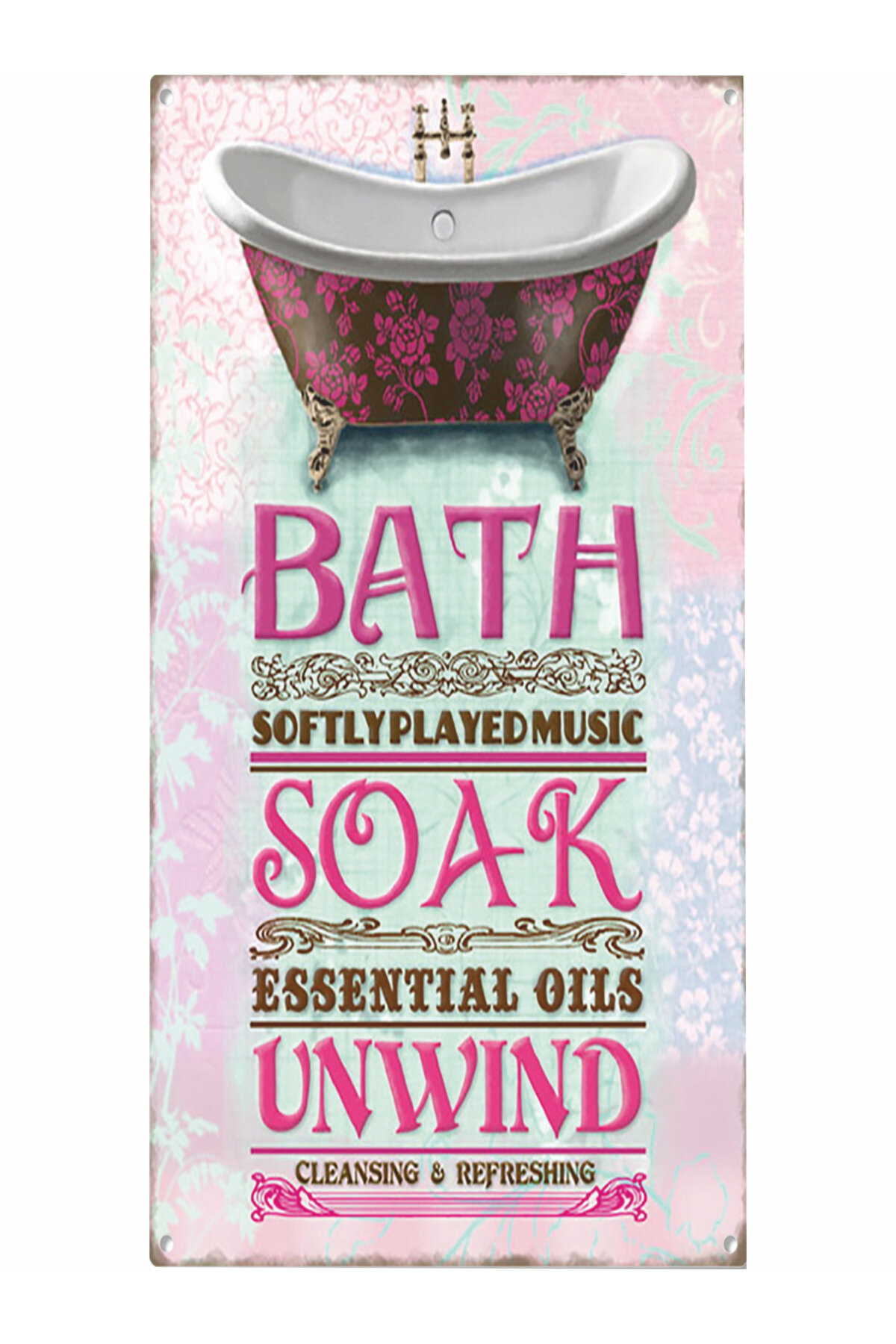 banyo lavabo kapı uyarı işaret mini retro ahşap poster | Vartabi